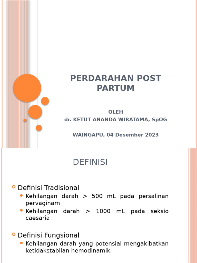 Perdarahan Post Partum | PDF