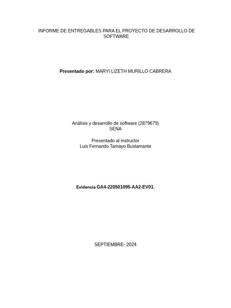 Informe de Entregables | PDF