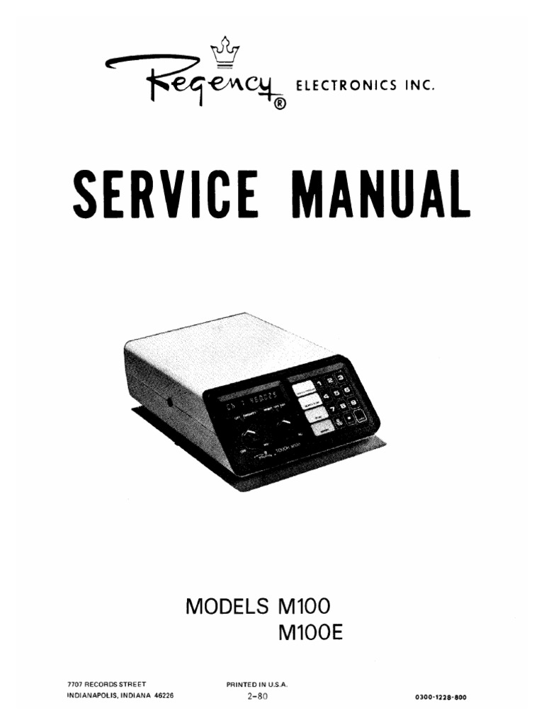 Regency M100-M100e Service | PDF
