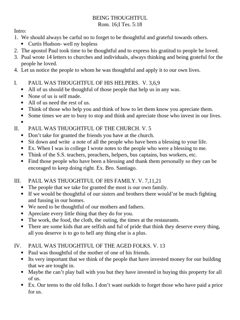 Being Thoughtful | PDF