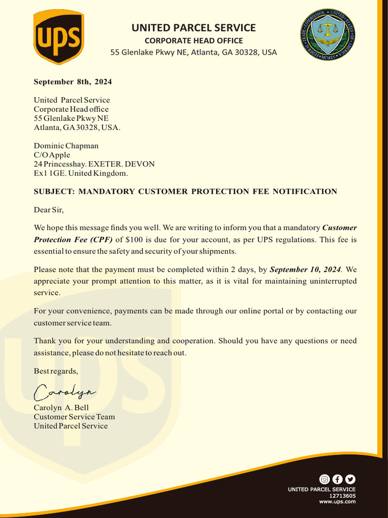 United Parcel Service: 55 Glenlake Pkwy NE, Atlanta, GA 30328, USA | PDF