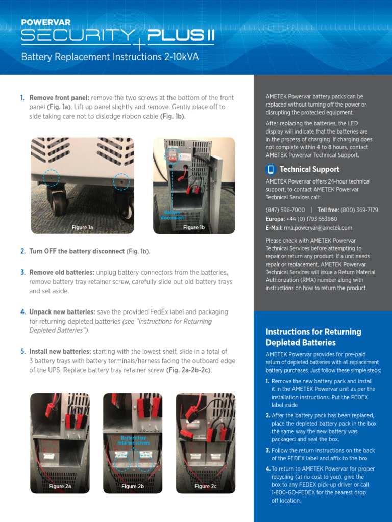 Ametek Powervar Battery Replacement Instructions | PDF | Manufactured ...