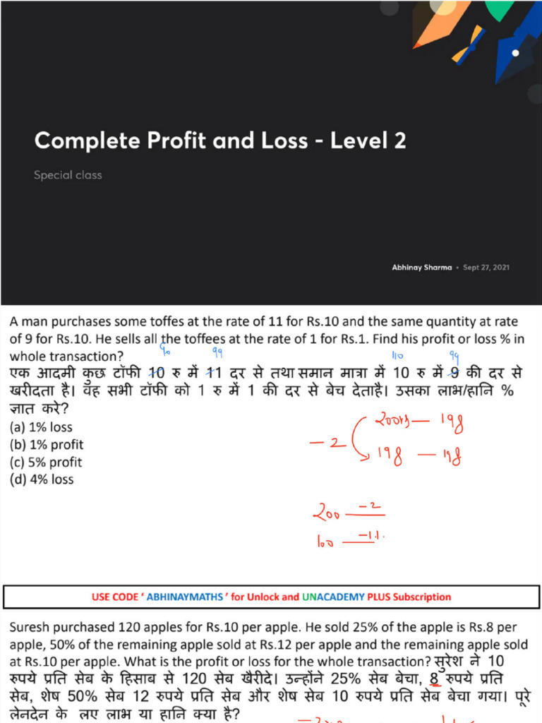 Complete Profit and Loss Level 2 With Anno | PDF
