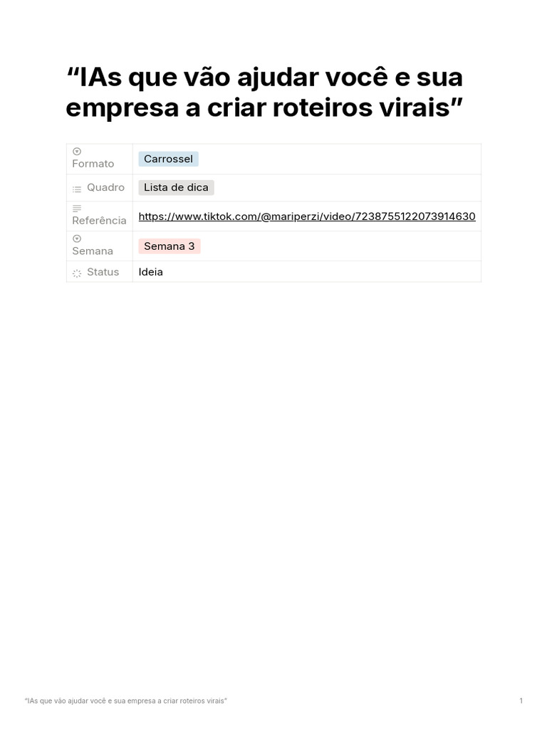 IAs Que Vo Ajudar Voc e Sua Empresa A Criar Roteiros Virais | PDF
