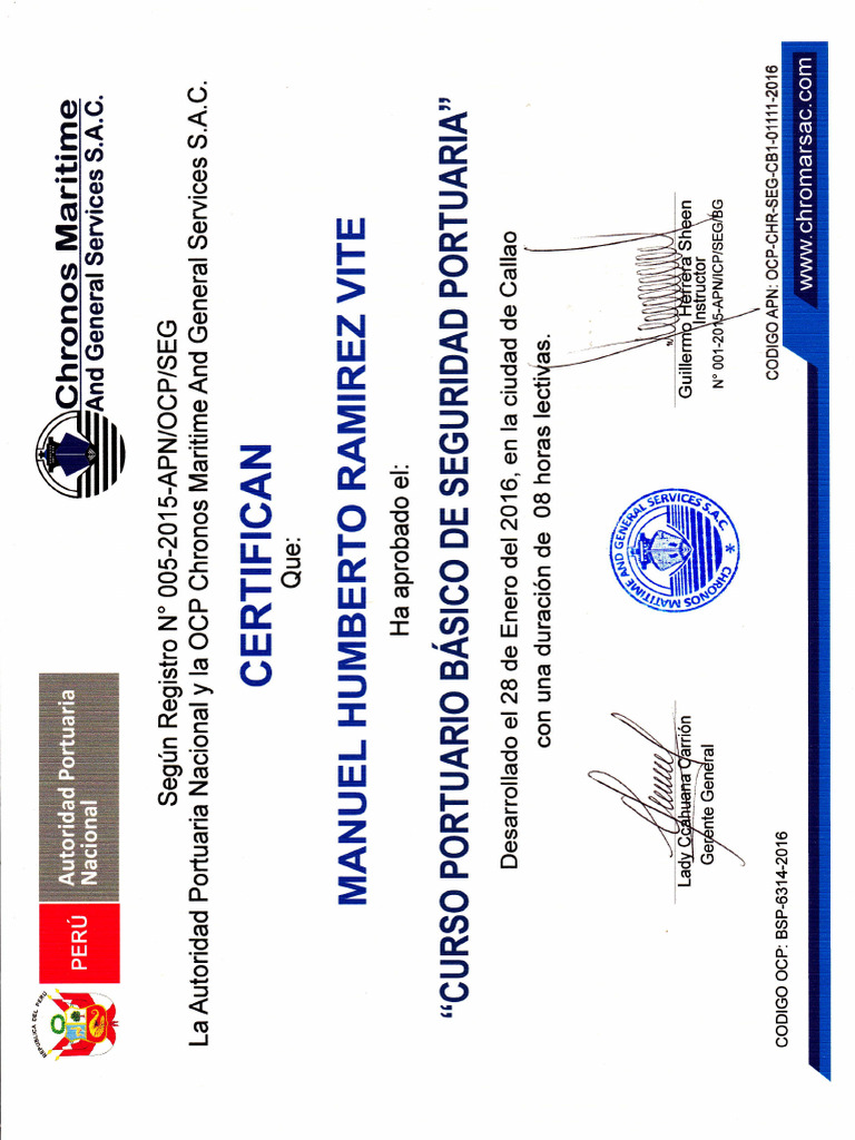 Curso Basico de Seguridad Portuaria | PDF