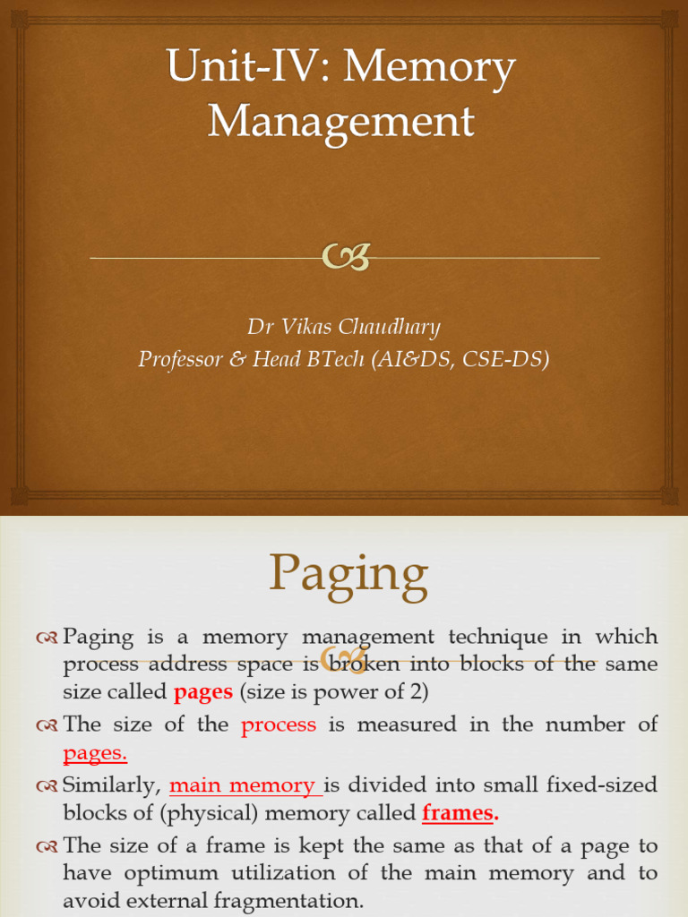 Unit 4-Memory Management-2 | PDF