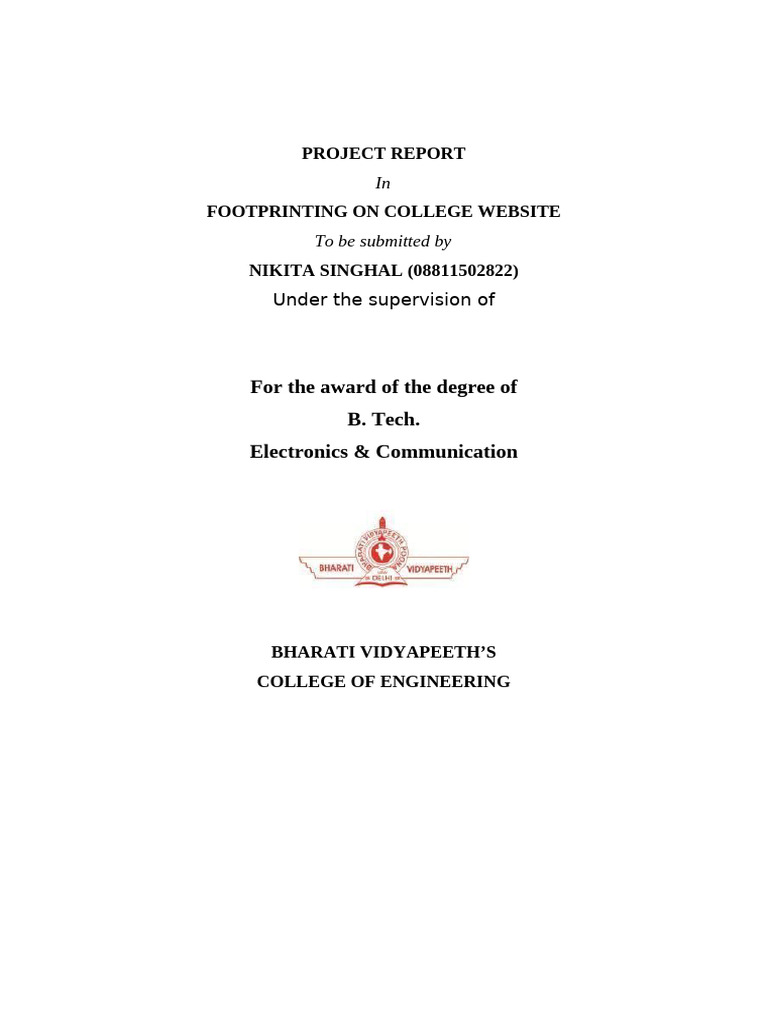 FOOTPRINTING REPORT (AutoRecovered) | PDF