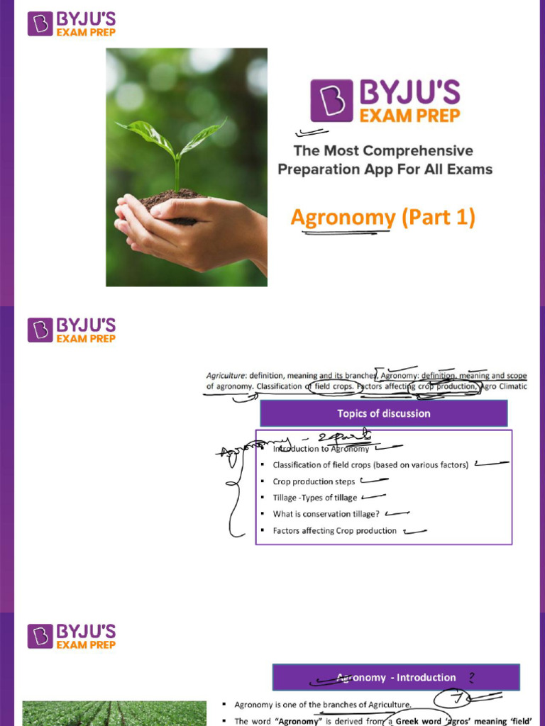 Live Class Agronomy Part 1 | PDF