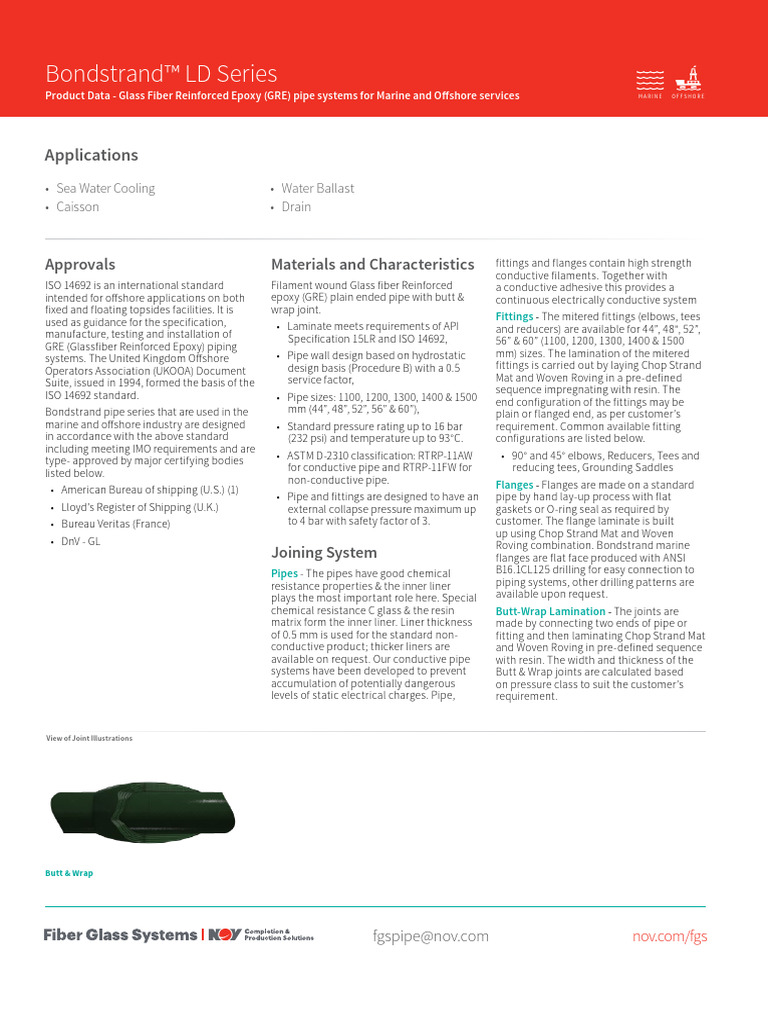 Bondstrand LD Series Data Sheet | PDF