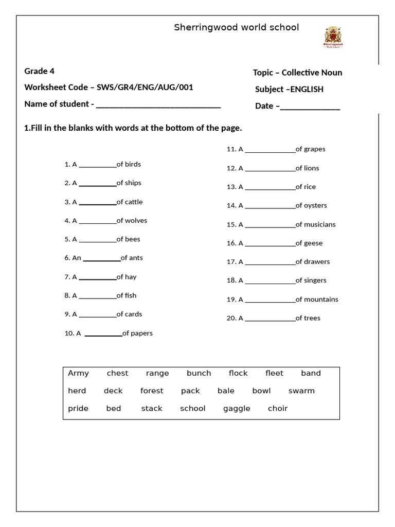 G3 English August Worksheet CO | PDF