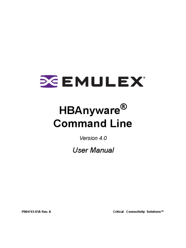 Emulex Manual | PDF | Command Line Interface | V Mware