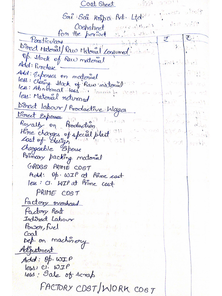 Costing Formula Sem2 | PDF