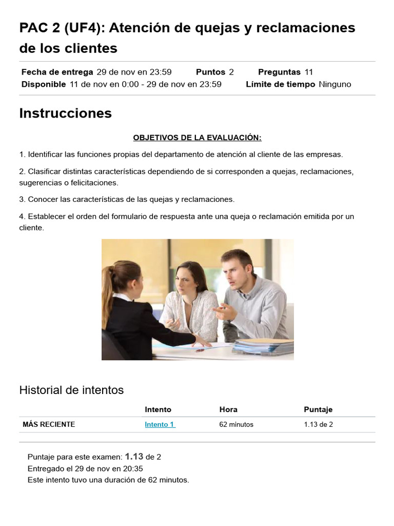 PAC 2 (UF4) - Atención de Quejas y Reclamaciones de Los Clientes - GEAD ...