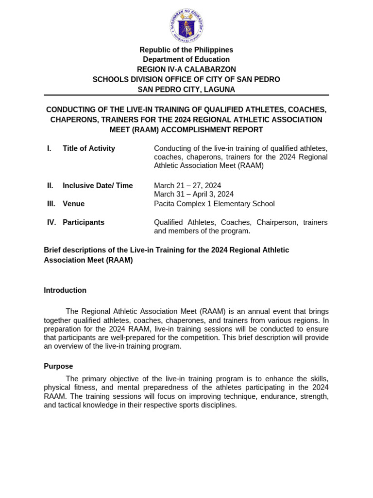 Accomplishment Report in Conducting An in HOUSE Training | PDF