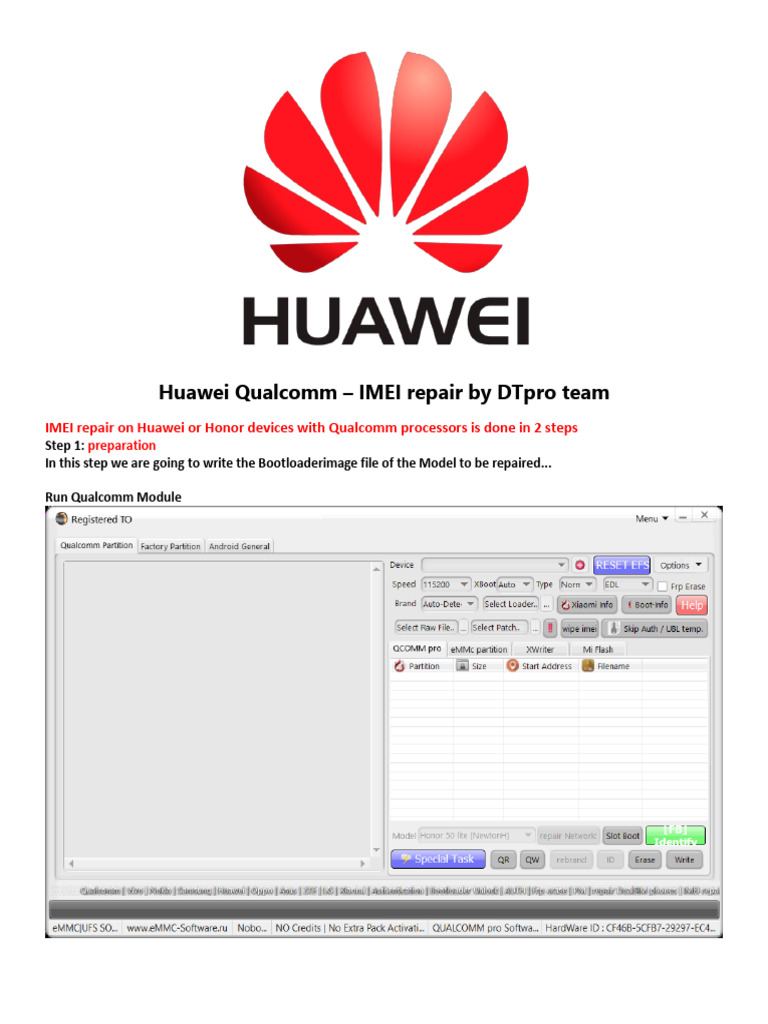Huawei Qualcomm (New IMEI Repair) | PDF