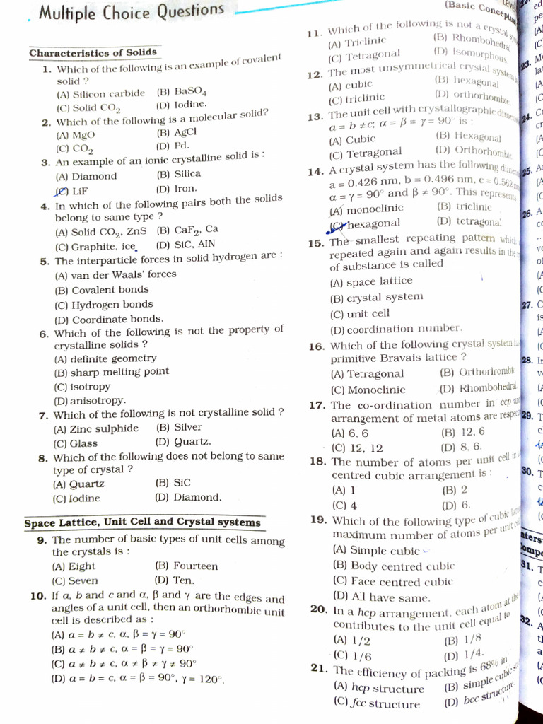 Solid state Modern questions | PDF