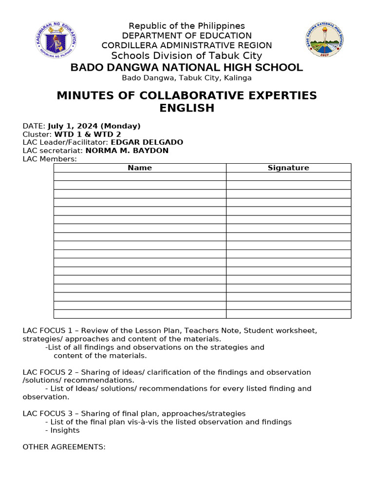 LAC SESSION REPORT | PDF