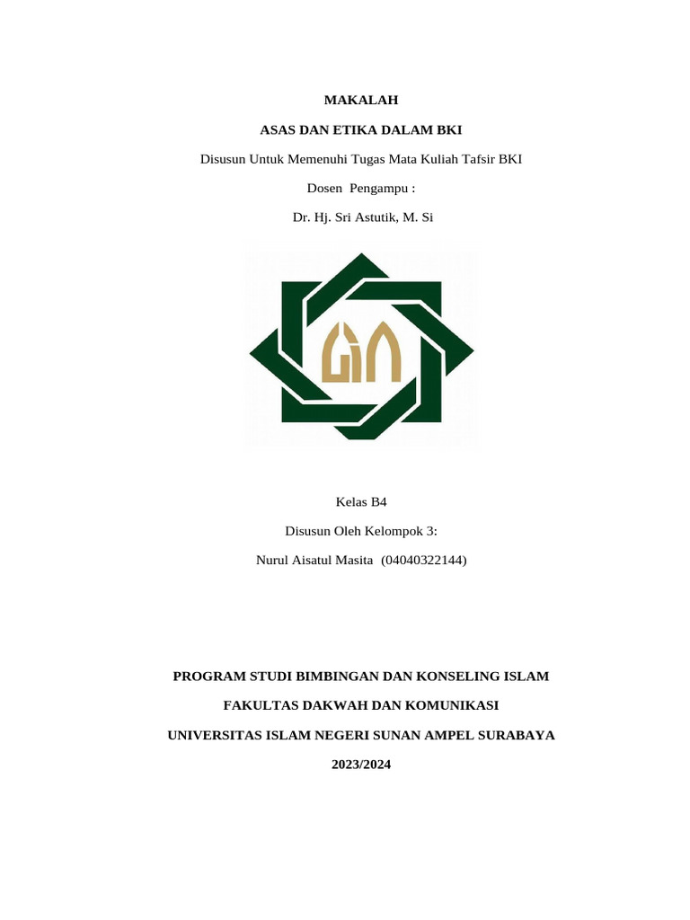 Makalah Tafsir BKI Kel.3 (A) | PDF