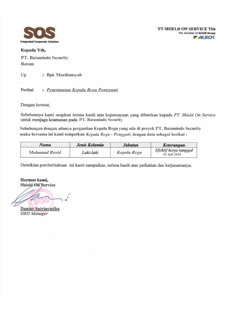 PT. Batamindo Security - 20240614 - 091551 - 0000 | PDF