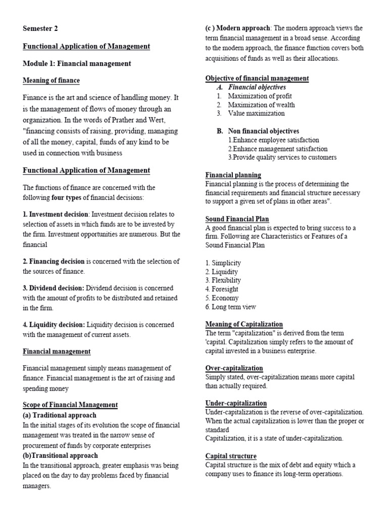 Functional Application of Management | PDF