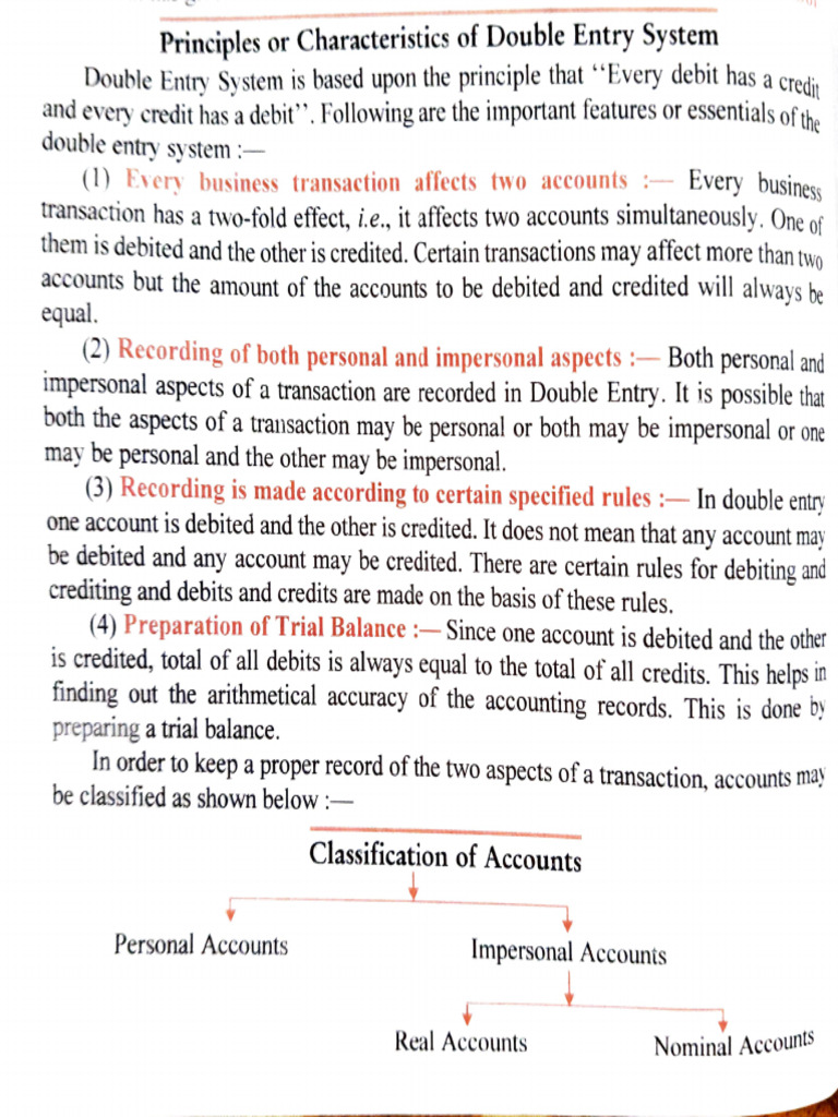 Notes On Double Entry System Traditional Approach Pdf
