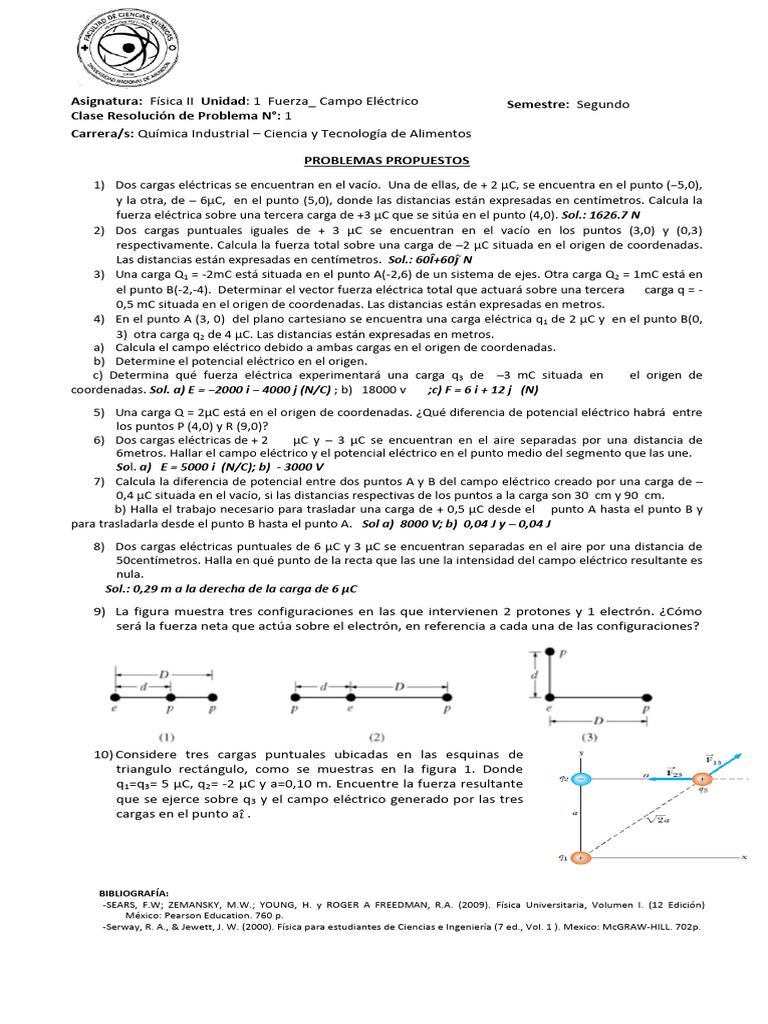 1 - Ejercitario N - 1 - Fuerza El-Ctrica - Campo El-Ctrico | PDF