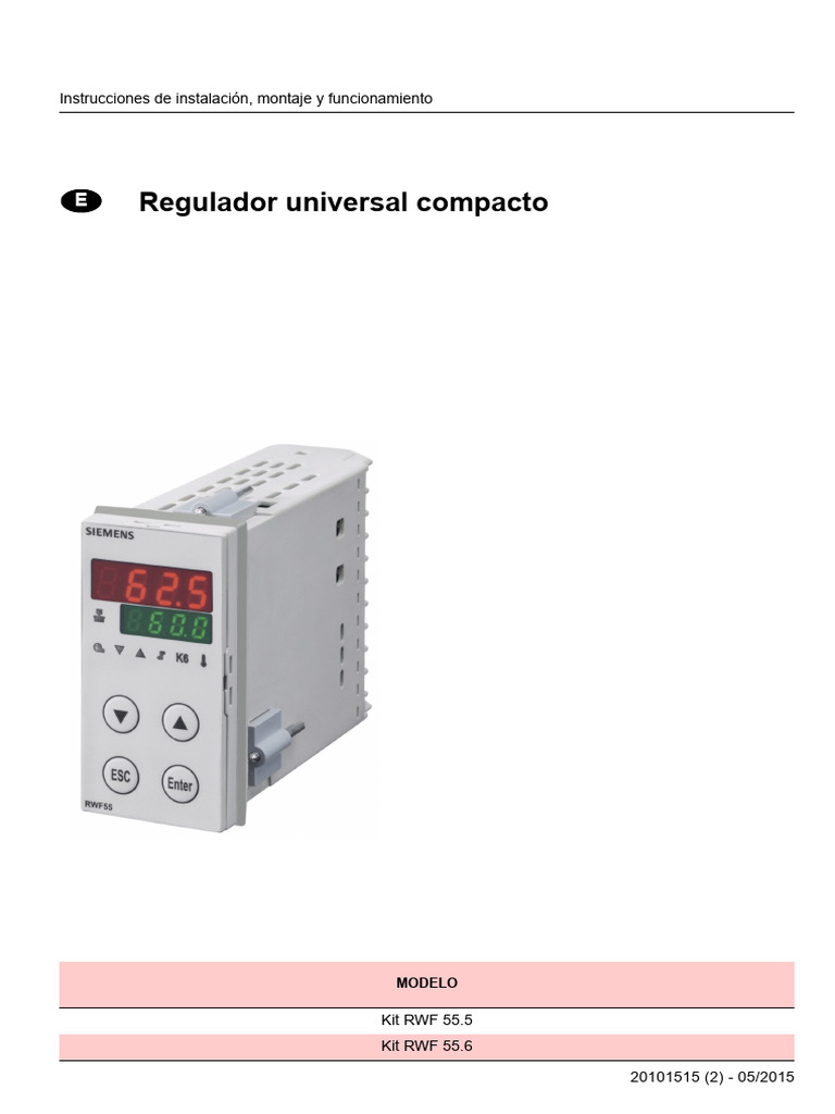 Control Temp Press Siemens RWF55 | PDF