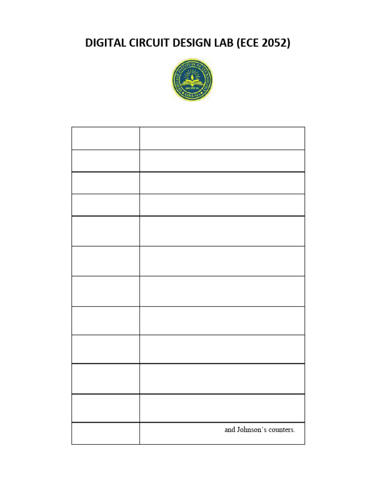 DIGITAL CIRCUIT DESIGN LAB Manual | PDF