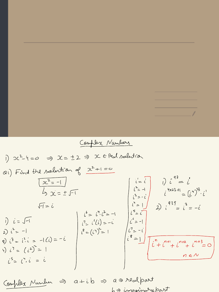 Complex Number (Ncert Notes) | PDF