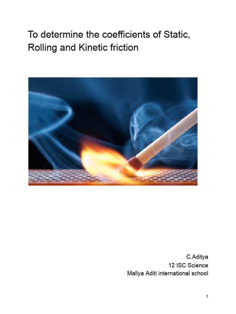 To Determine The Coefficients of Static, Rolling and Kinetic Friction | PDF