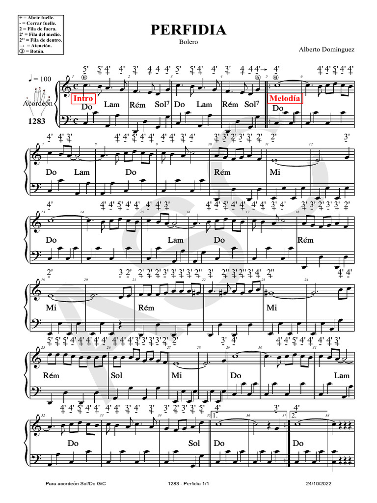 PERFIDIA - Partitura Completa | PDF