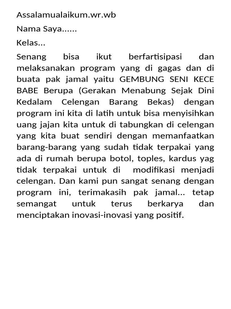 Teks Testimoni Siswa Aksi Nyata Modul 3.3 | PDF