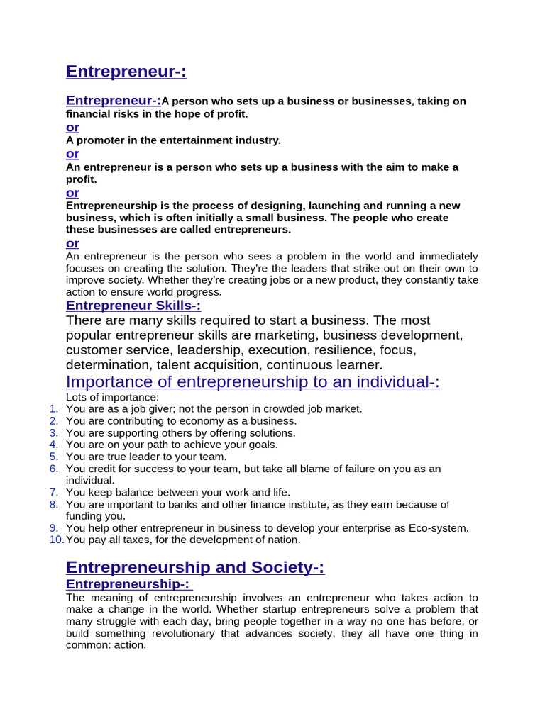 Entrepreneur skills | PDF