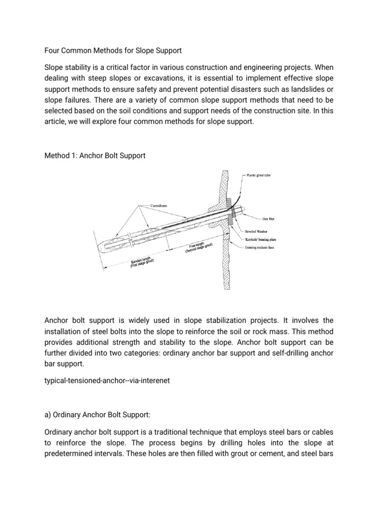 Common Methods For Slope Support | PDF