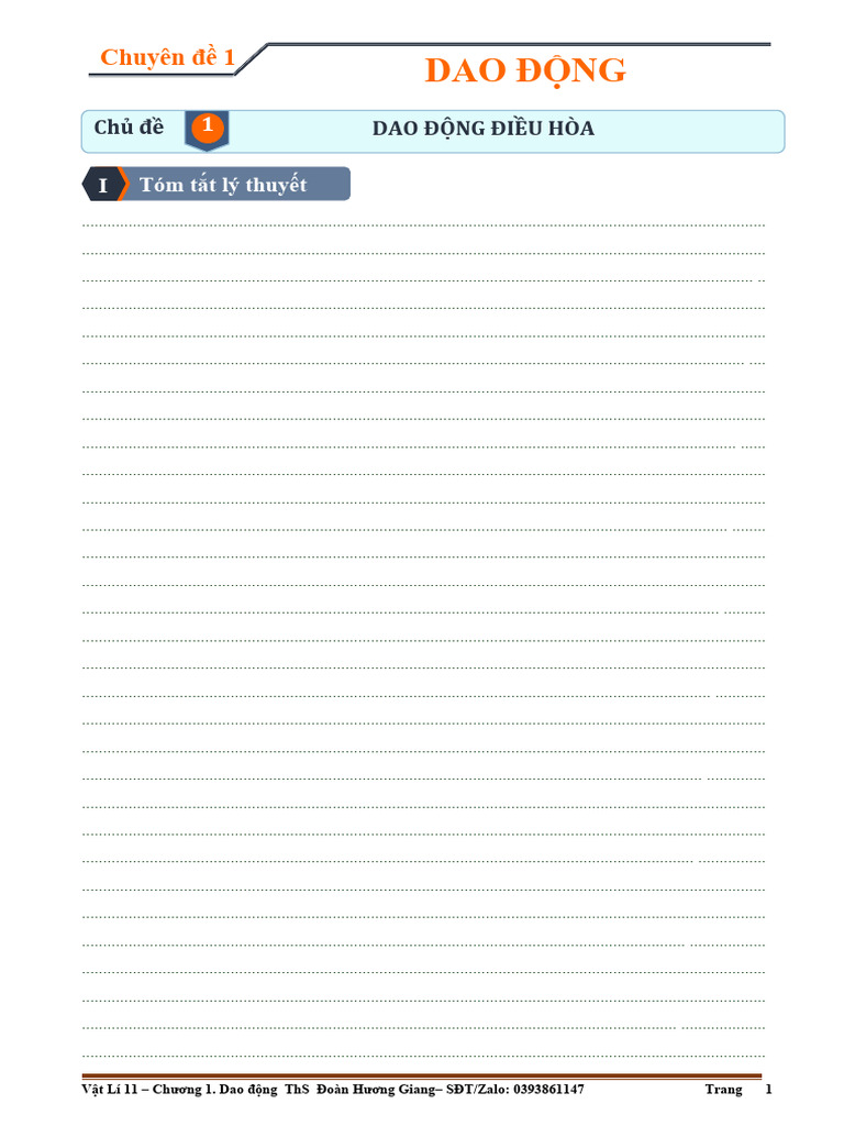 Bai Tap Chuyen de 1 - Dao Dong - File HS | PDF