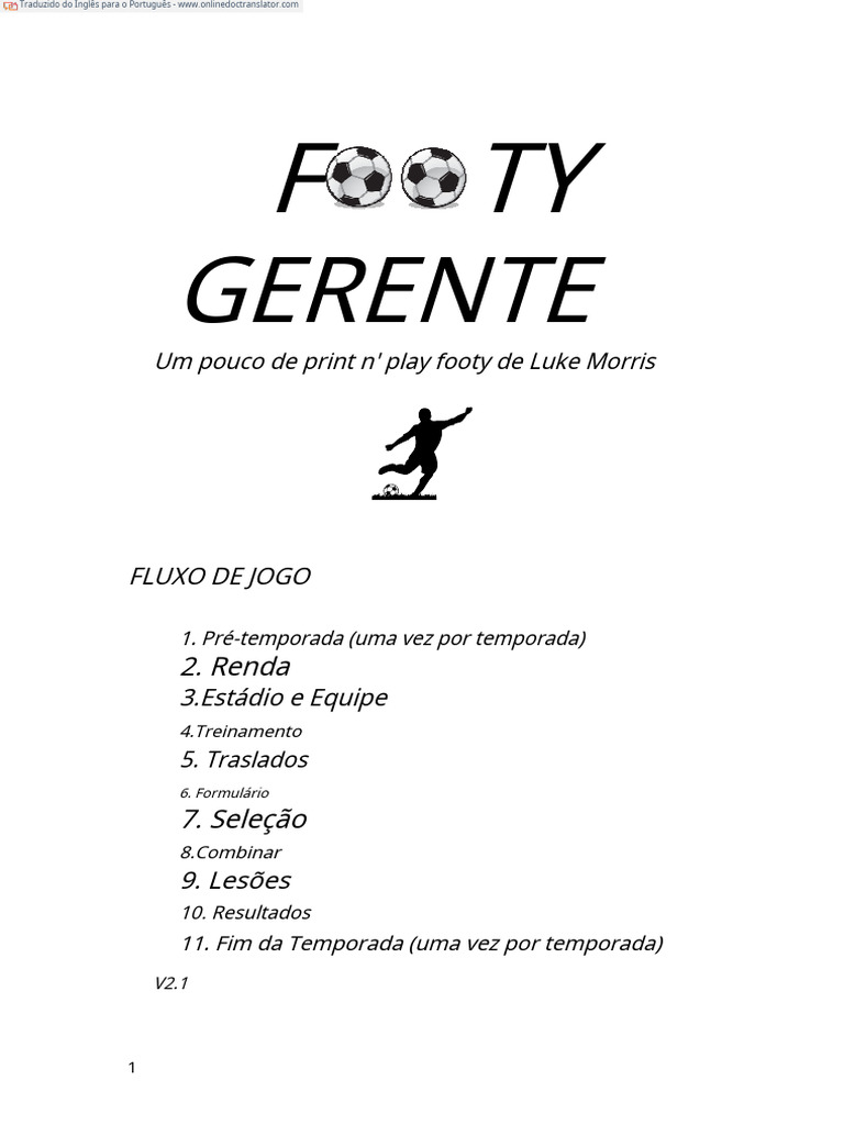 Footy Manager Rules V21.en - PT | PDF
