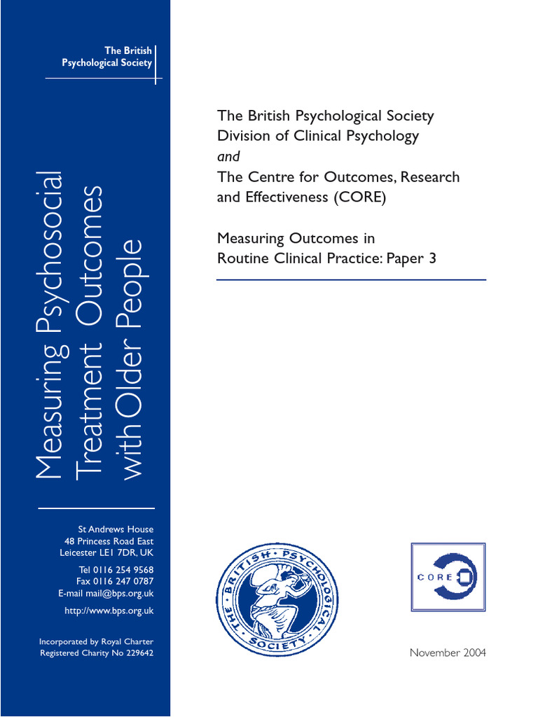 BPS Measuring Outcomes in Routine Clinical Practice Paper 3 | PDF