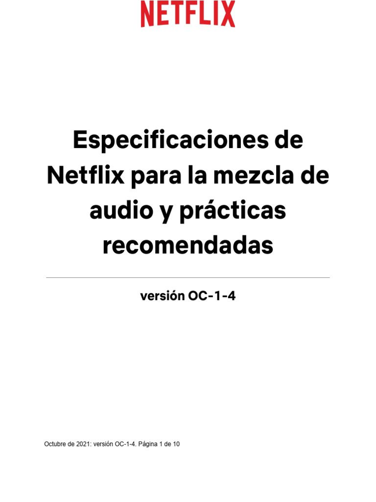 (es-LA) Netflix Sound Mix Specifications and Best Practices OC-1-4 ...