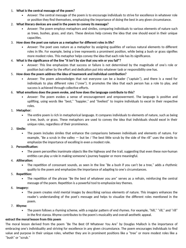 Answer Poetry | PDF