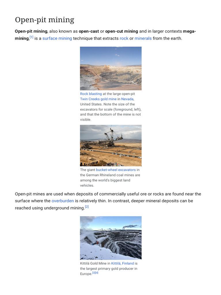 Open-Pit Mining - Wikipedia | PDF