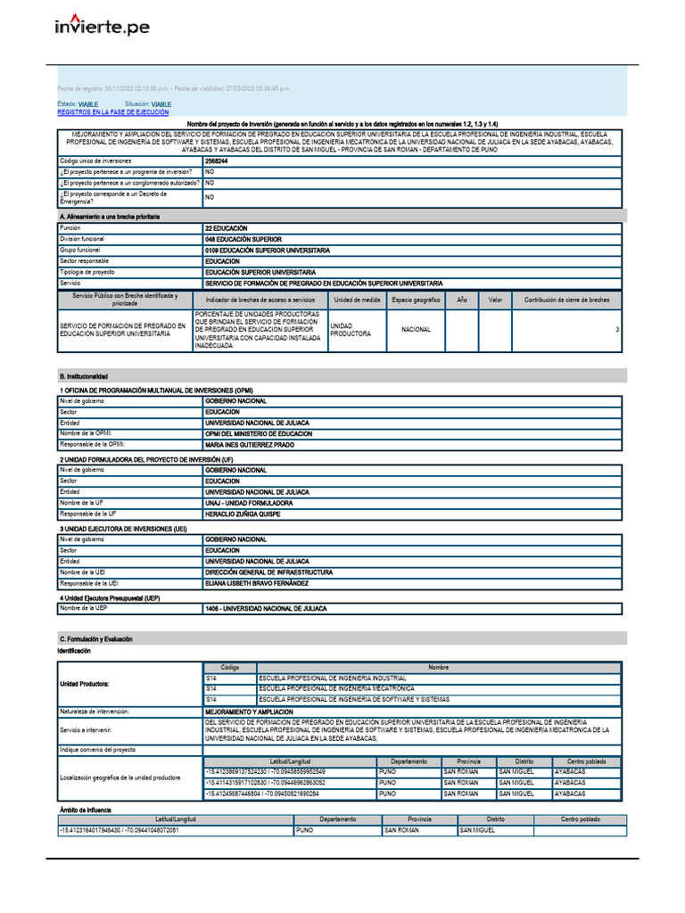Formato 001 | PDF | Educación más alta | Infraestructura
