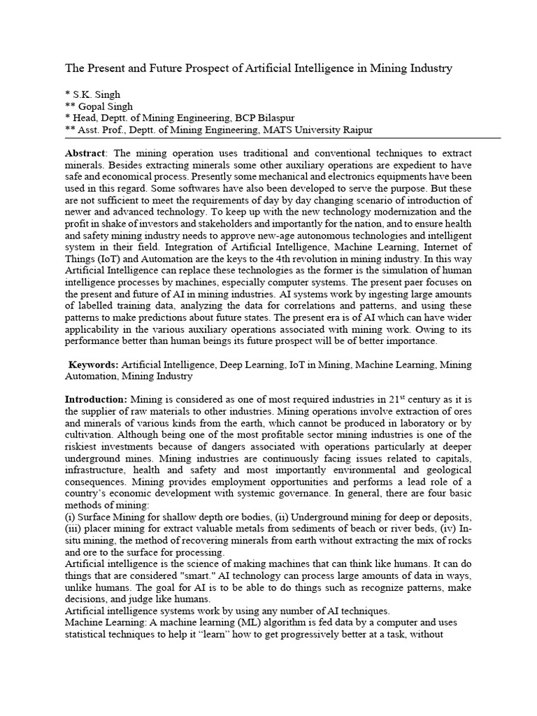Mining Paper | PDF