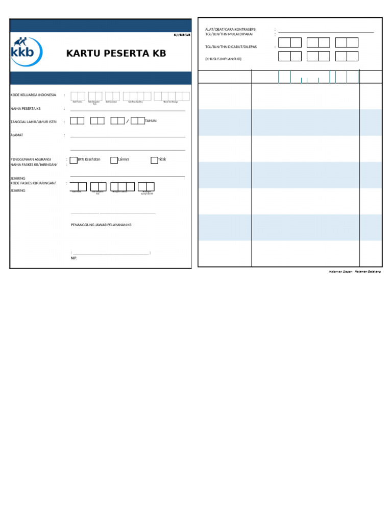 Formulir K I KB 15 | PDF
