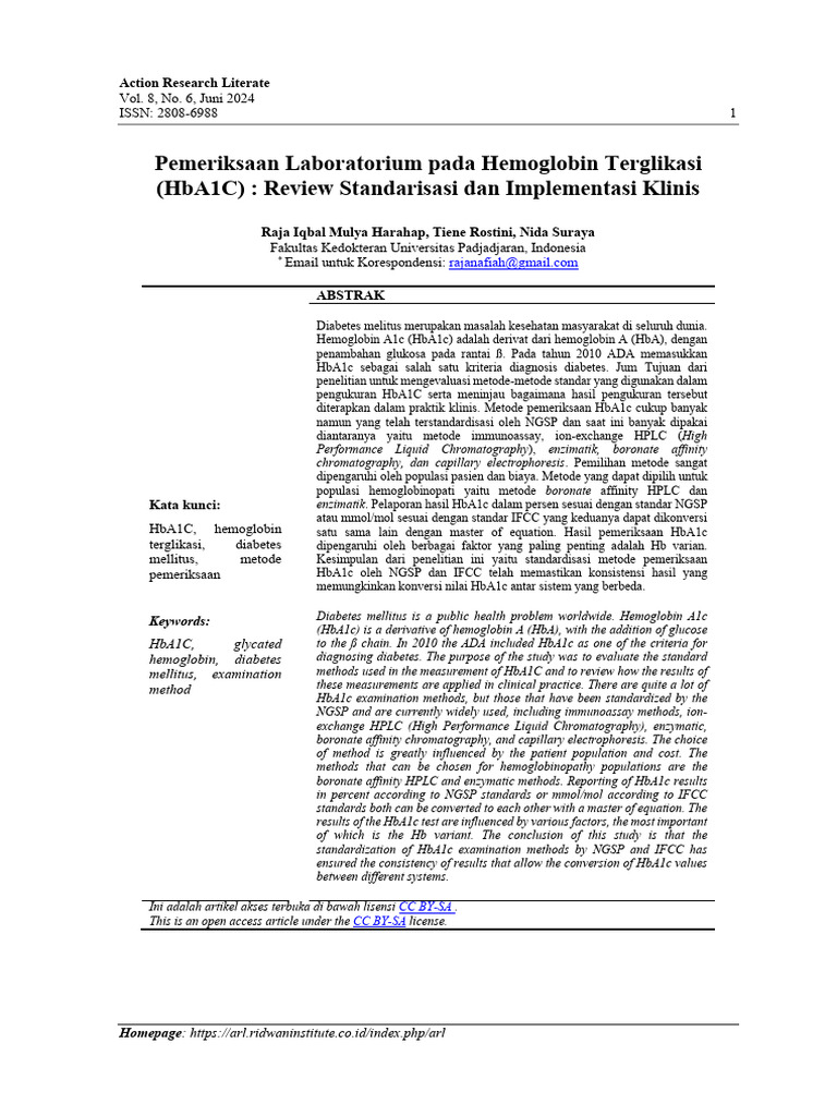 Metode Pemeriksaan Hba1c | PDF
