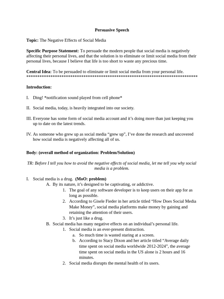 Persuasive Speech1 | PDF