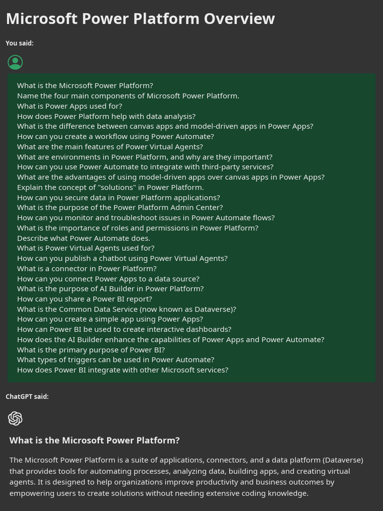 Microsoft Power Platform Overview | PDF