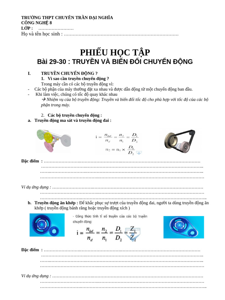 CN8-Bài 29-30-Phiếu Học Tập | PDF