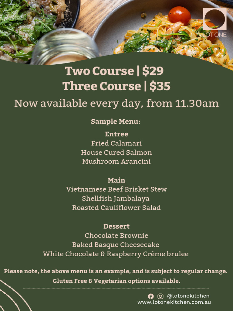 Lunch+Set+Menu+Sample+Menu | PDF