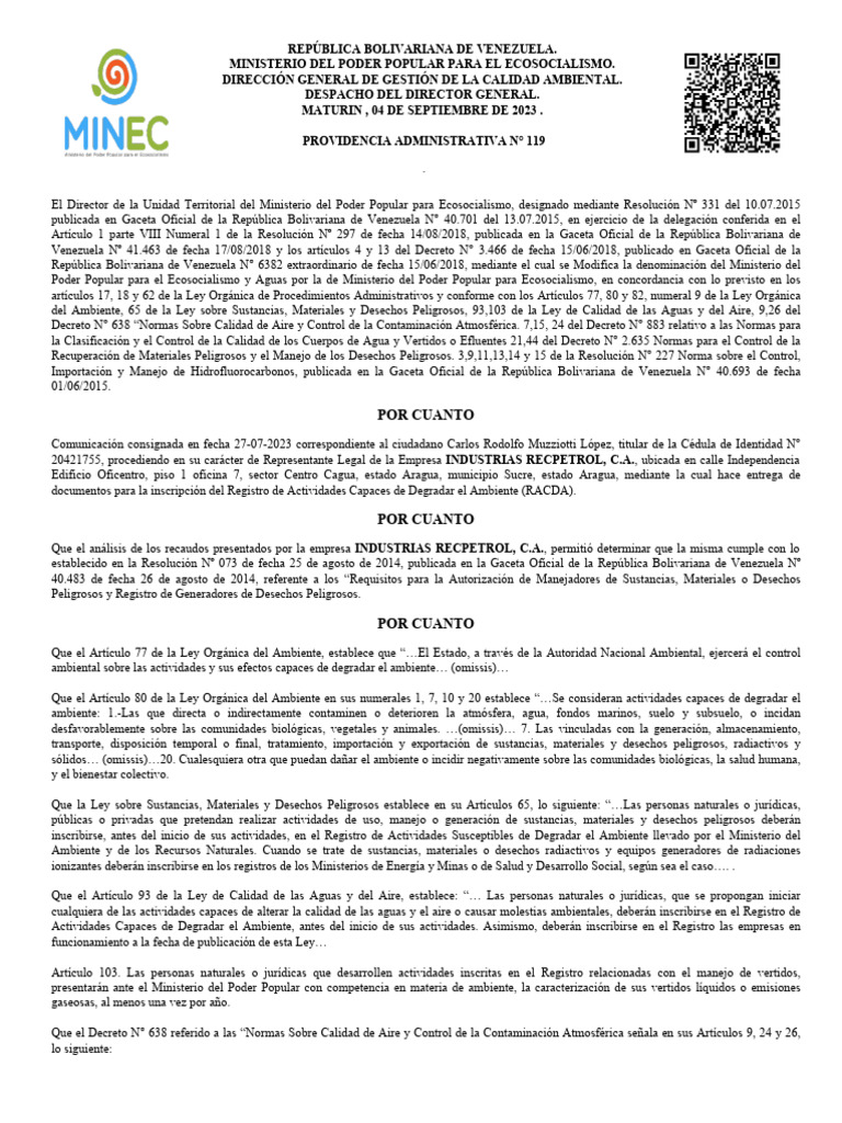 Providencia Racda | PDF