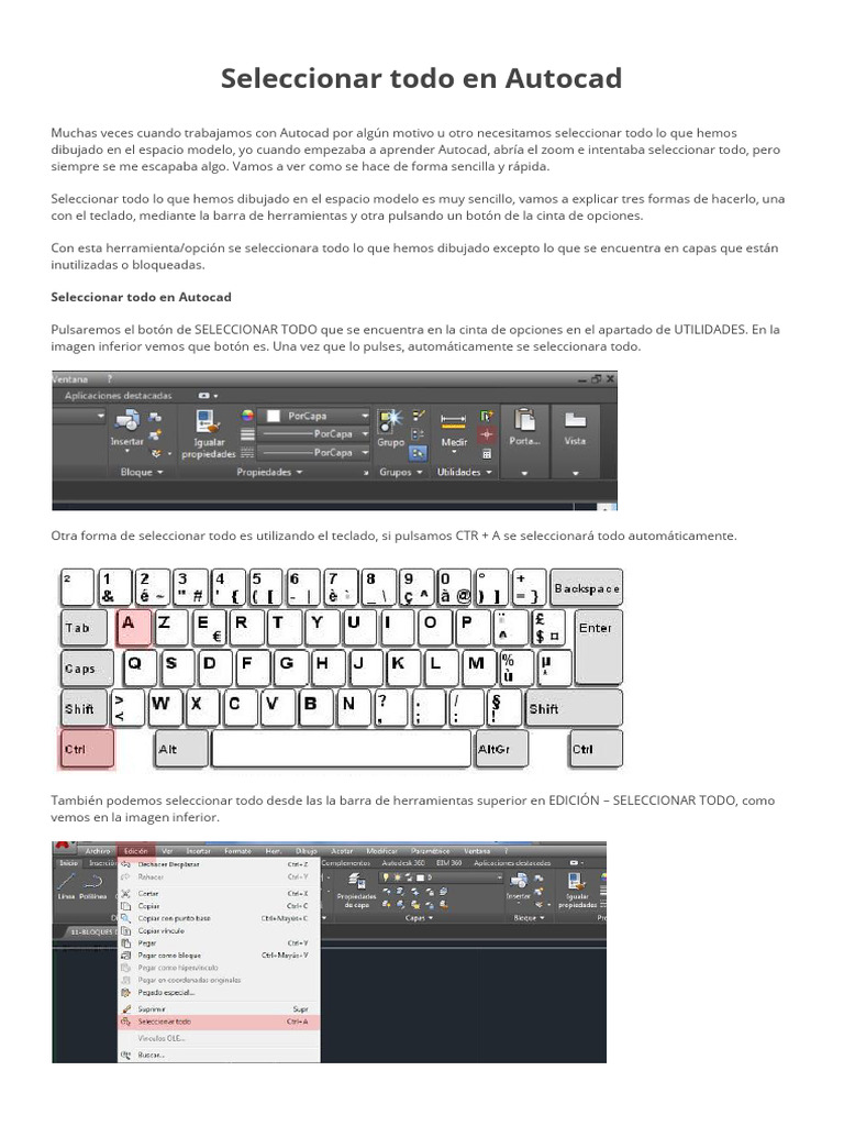 Seleccionar Todo en Autocad | PDF